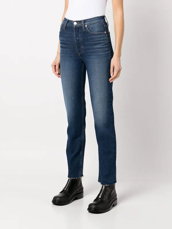 RE/DONE Stove Pipe High-rise Jeans - Blue