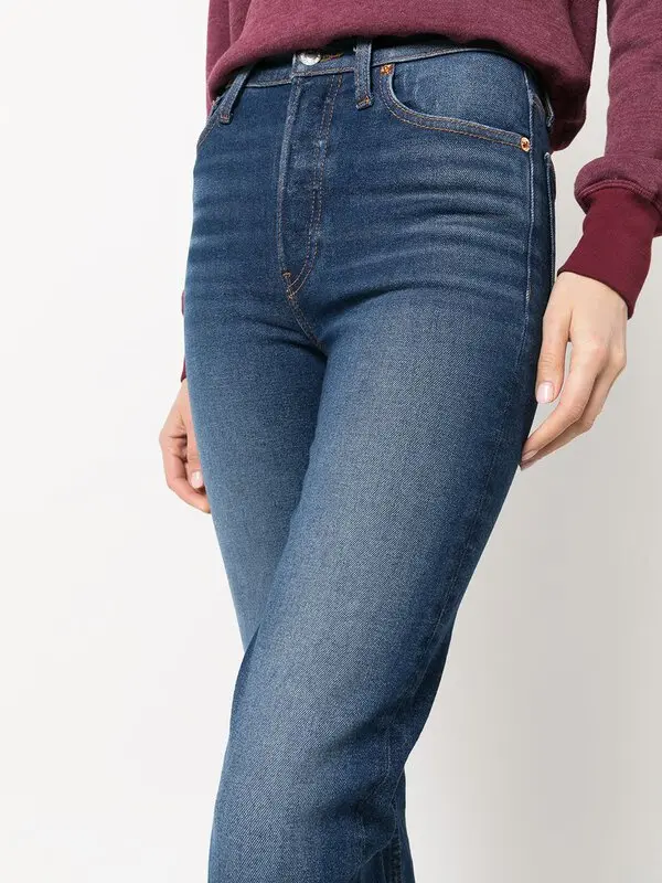 RE/DONE Stove Pipe High-rise Jeans - Blue
