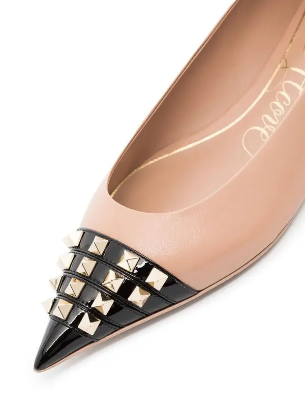 Valentino Garavani Rockstud Leather Ballet Pumps