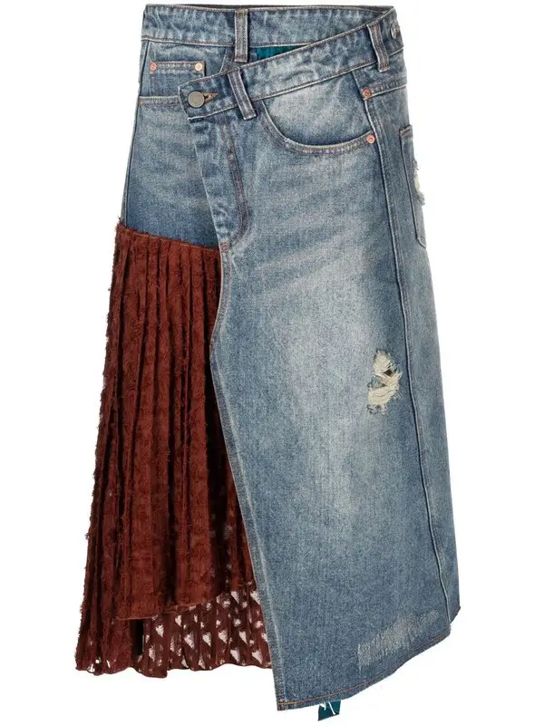Andersson Bell Pleats Combo Asymmetric Skirt