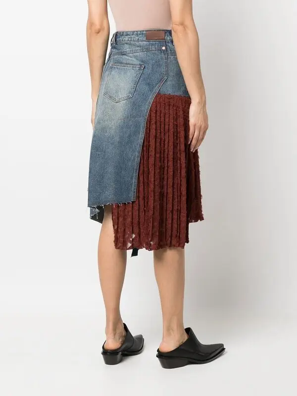 Andersson Bell Pleats Combo Asymmetric Skirt