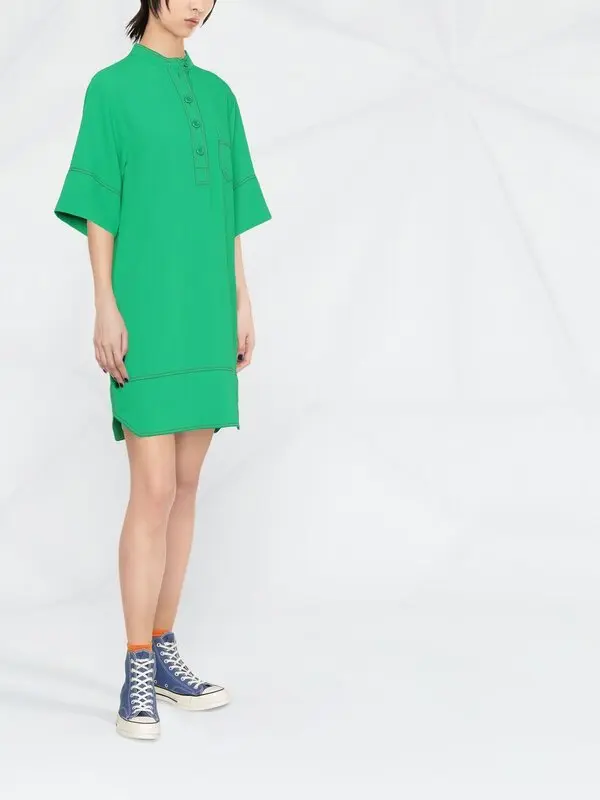 see by chloe green dress See By Chlo Vintage Pleated Sleeveless Dress | Green
