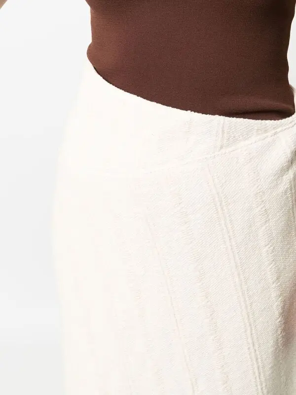 JIL SANDER Fringed Wrap-effect Midi Skirt