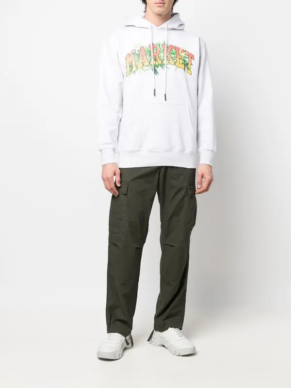 MARKET Logo-print Hoodie - Grey