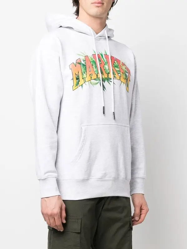 MARKET Logo-print Hoodie - Grey