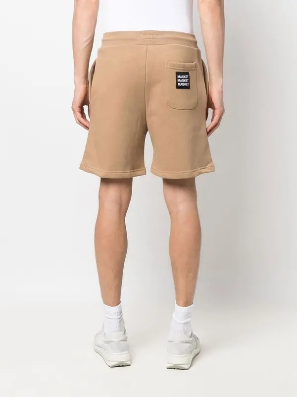 MARKET Logo-embroidered Cotton Track Shorts - Brown