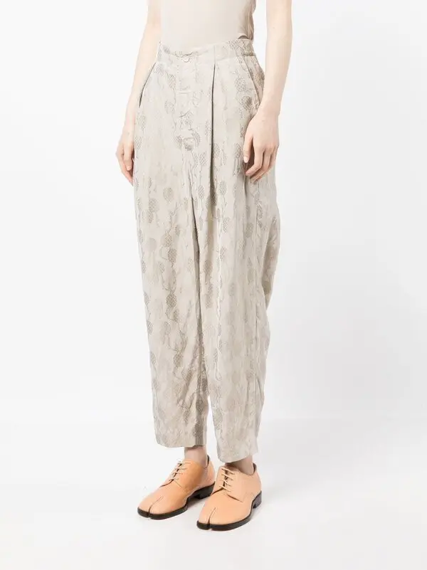 UMA WANG Floral-print Tapered Trousers