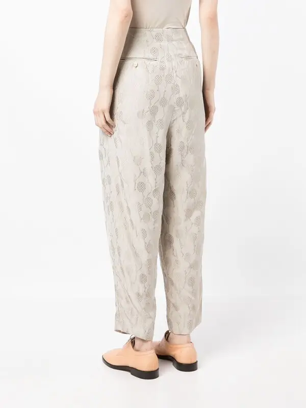 UMA WANG Floral-print Tapered Trousers