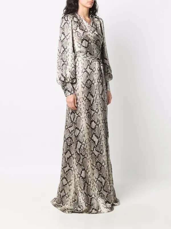 Philipp Plein Python-print Silk Long Dress