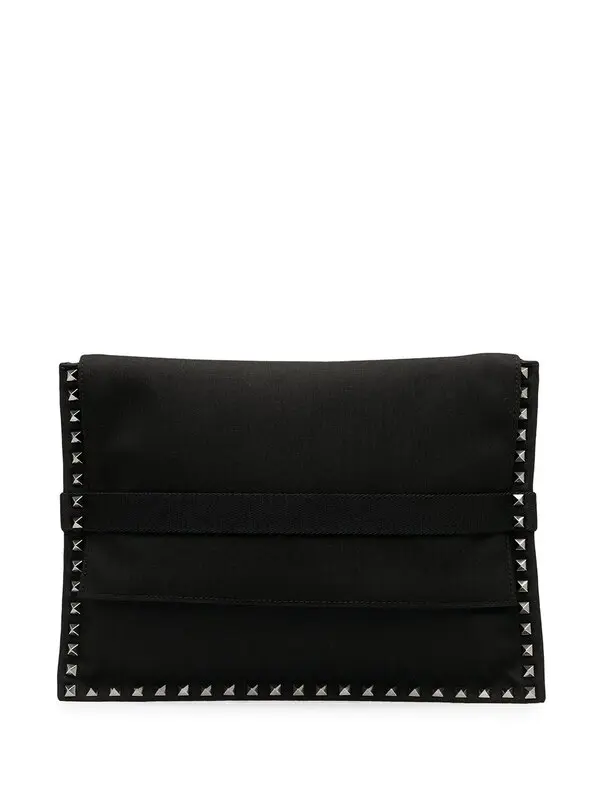 Valentino Garavani Rockstud Leather Clutch - Black