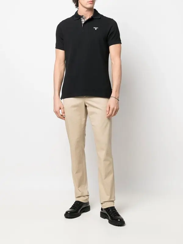 Barbour Logo Embroidered Polo Shirt - Black
