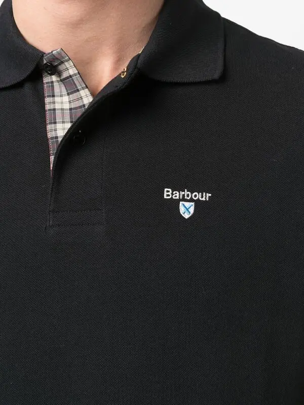 Barbour Logo Embroidered Polo Shirt - Black