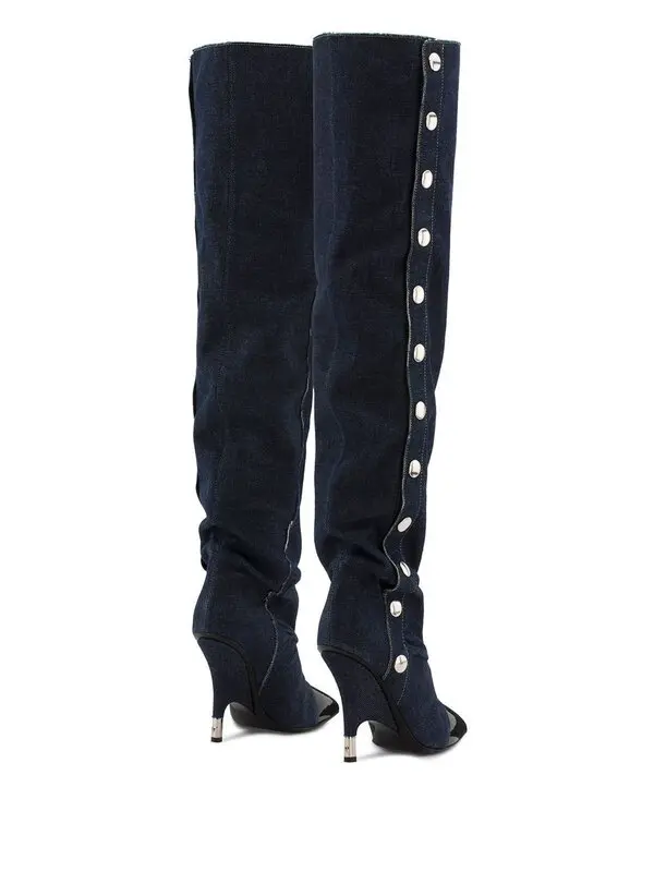 GIUSEPPE ZANOTTI 110mm Harper Denim Knee-length Boots