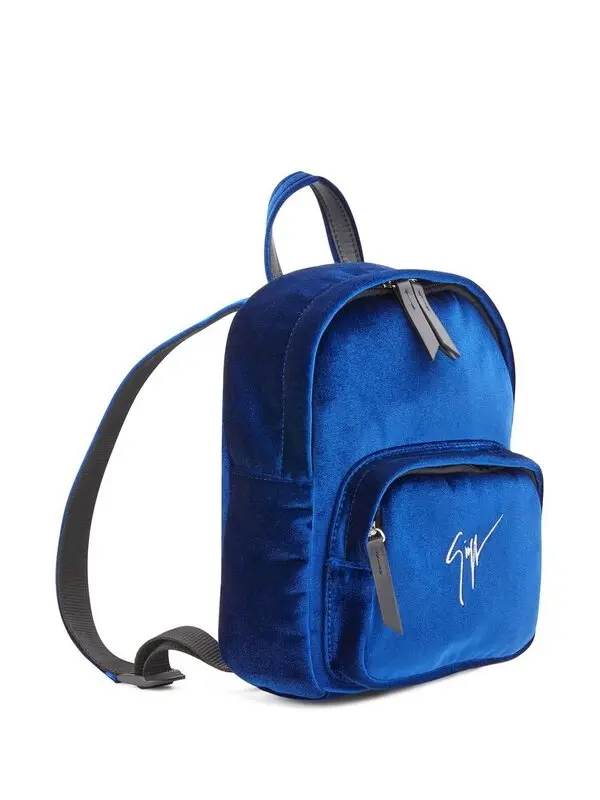 Giuseppe Zanotti Kilo Xs Velvet Backpack In Blue - 60% Off  display picture 2