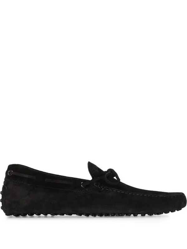 TOD'S Bow-detail Leather Loafers - Black