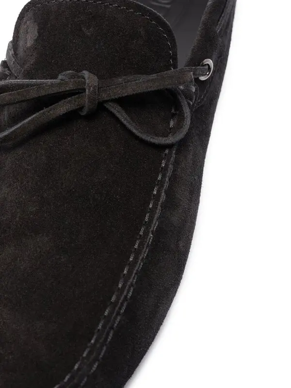TOD'S Bow-detail Leather Loafers - Black