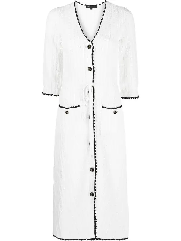 maje white knit dress Scallop-trim Knitted - weekend fit
