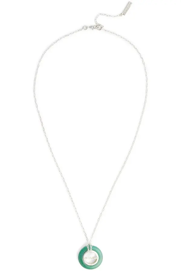 AMBUSH Stone Pendant Necklace - Silver