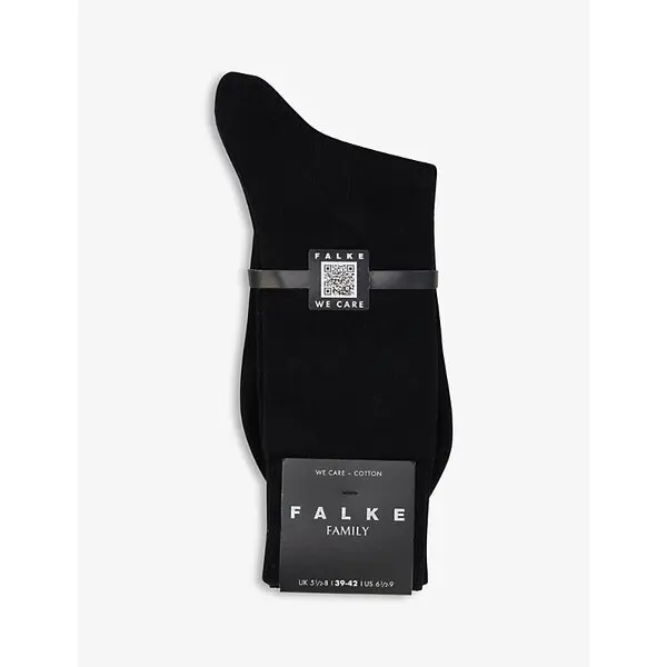 Falke Family Ankle-length Stretch-cotton-blend Socks - Black