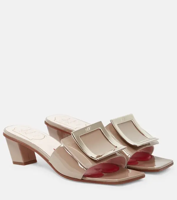ROGER VIVIER Love Vivier Patent Leather Sandals