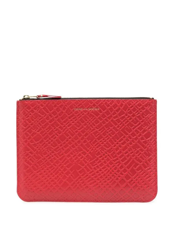 Comme Des Garçons Embossed-logo Detail Wallet - Red