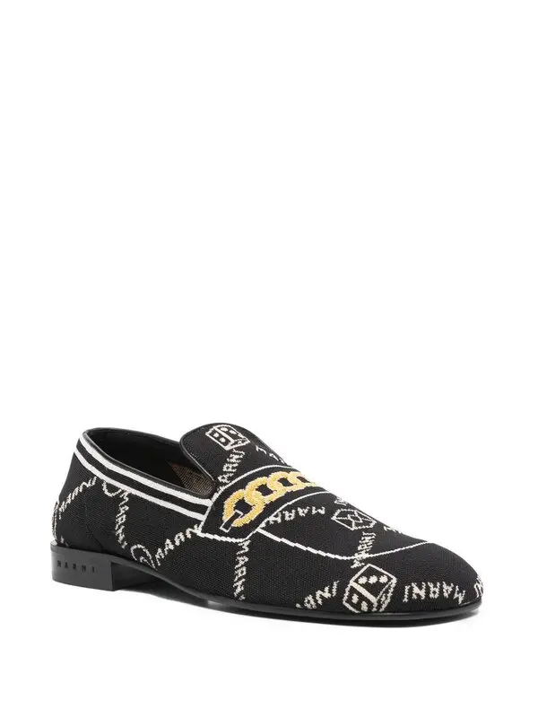 Marni All-over Logo-jacquard Loafers