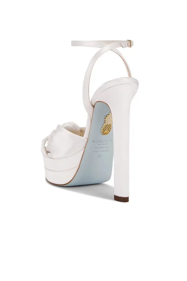 AQUAZZURA Cupid 130 Plateau Sandal - White