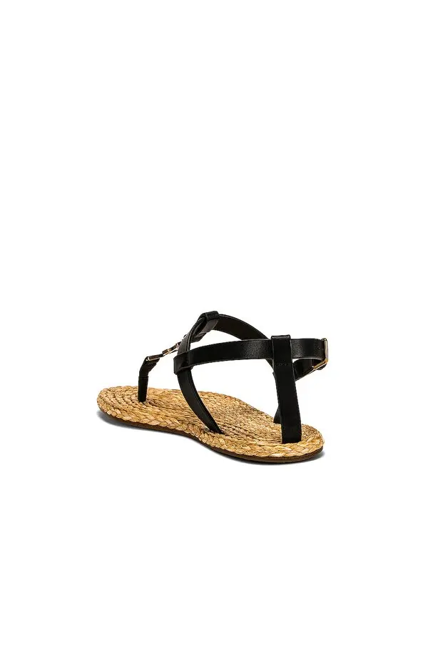 Saint Laurent Cassandra Flat Sandals - Nero