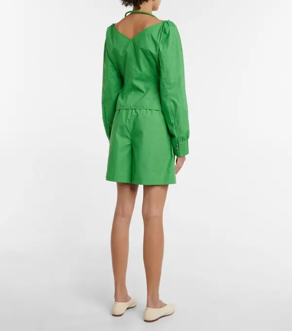 Nanushka Tami Cotton Poplin Halterneck Top