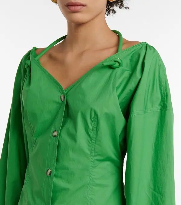 Nanushka Tami Cotton Poplin Halterneck Top