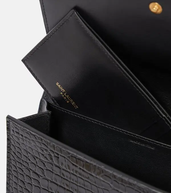 Saint Laurent Uptown Croc-effect Leather Shoulder Bag
