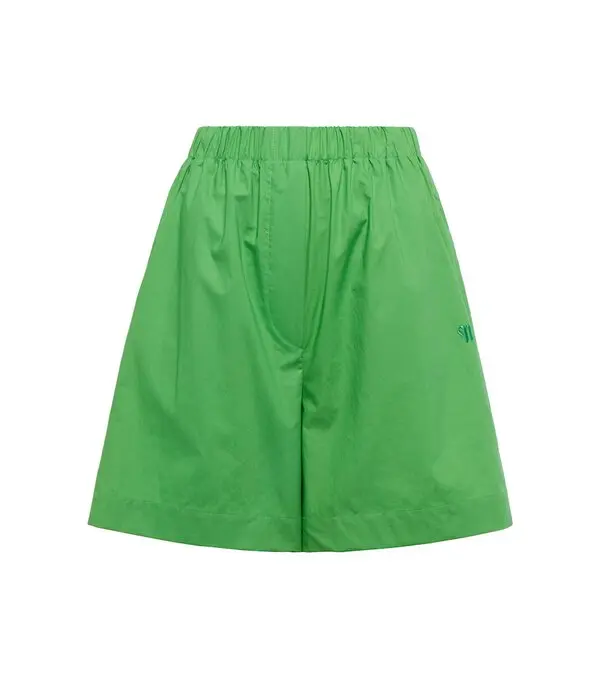 Nanushka Megan Cotton Poplin Shorts - Green