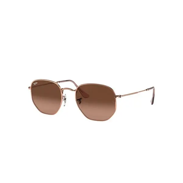 Ray-ban Hexagonal Sunglasses With Flat Lenses - Copper