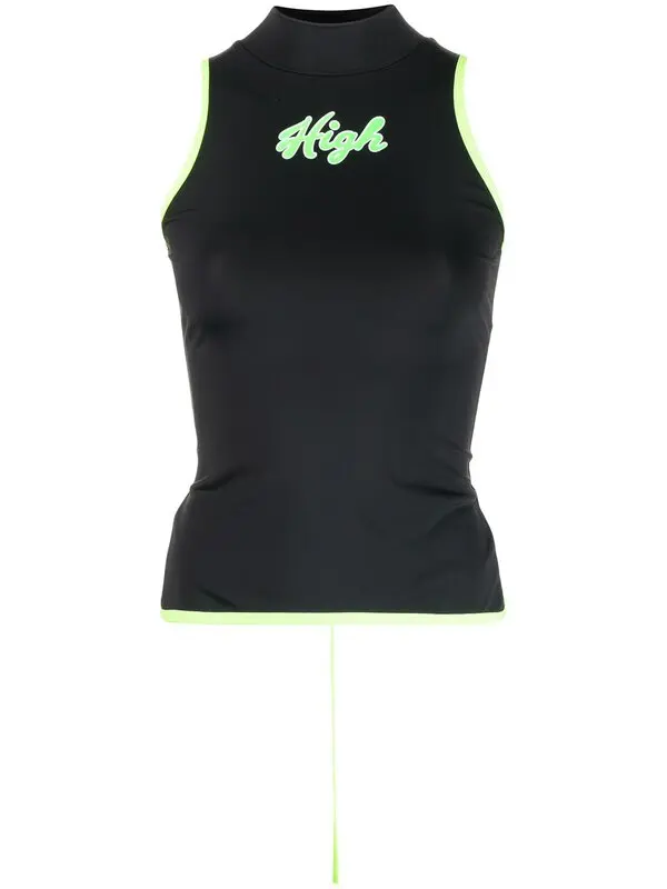 Natasha Zinko Slogan Print Open-back Vest