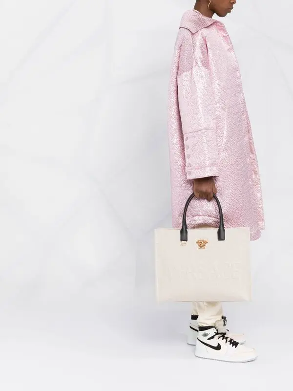 Versace La Medusa Canvas Tote Bag - Neutrals