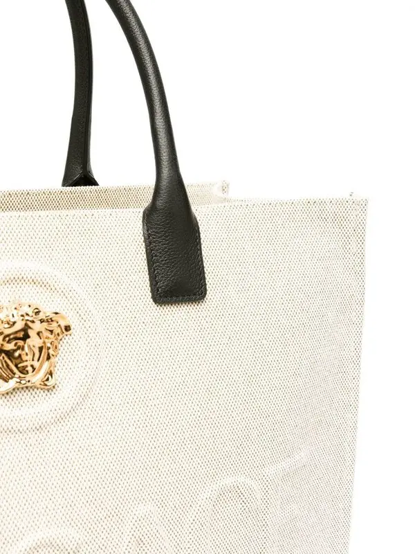 Versace La Medusa Canvas Tote Bag - Neutrals