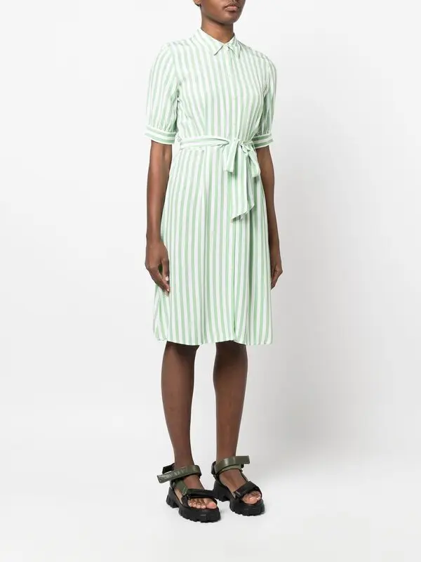 Tommy Hilfiger Striped Short-Sleeve Shirt Dress In Green - 20% Off |  Editorialist