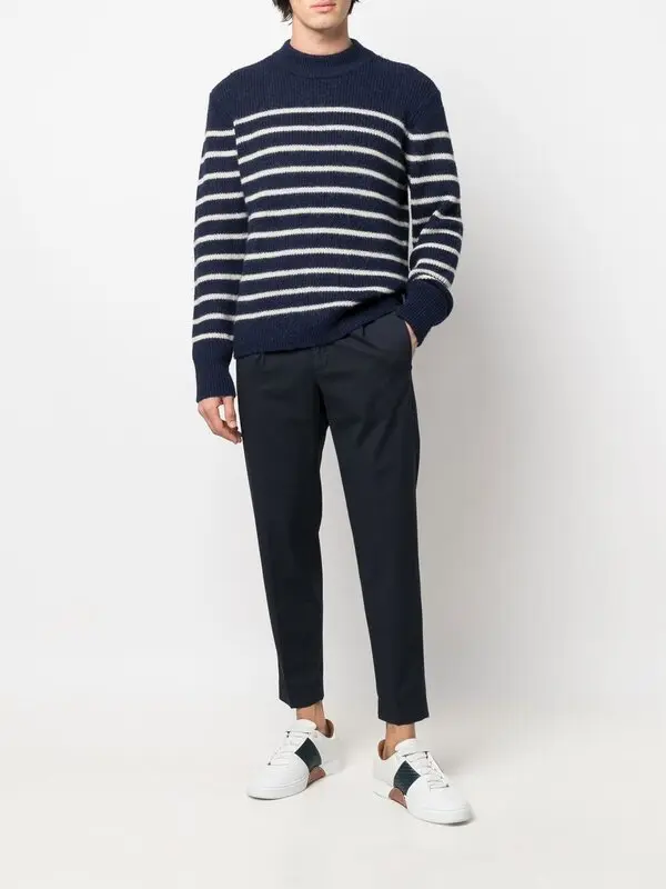 Incotex Cropped-leg Chino Trousers - Blue