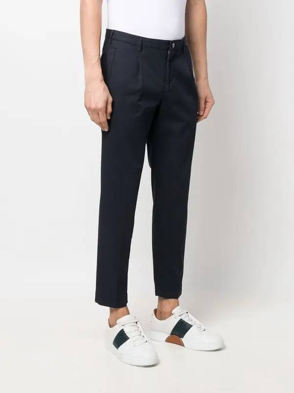 Incotex Cropped-leg Chino Trousers - Blue