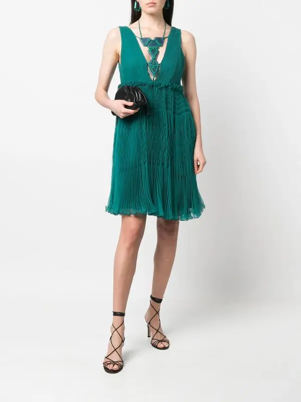 Alberta Ferretti V-neck Silk Dress