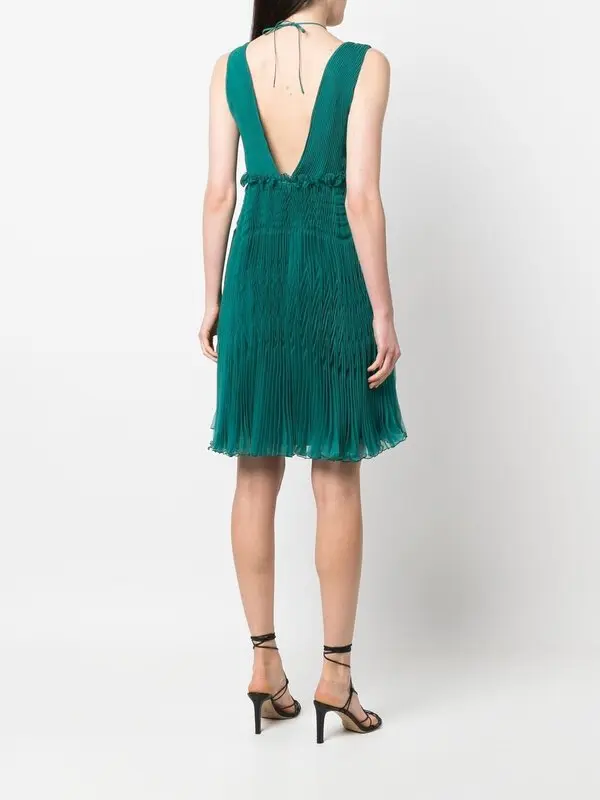 Alberta Ferretti V-neck Silk Dress
