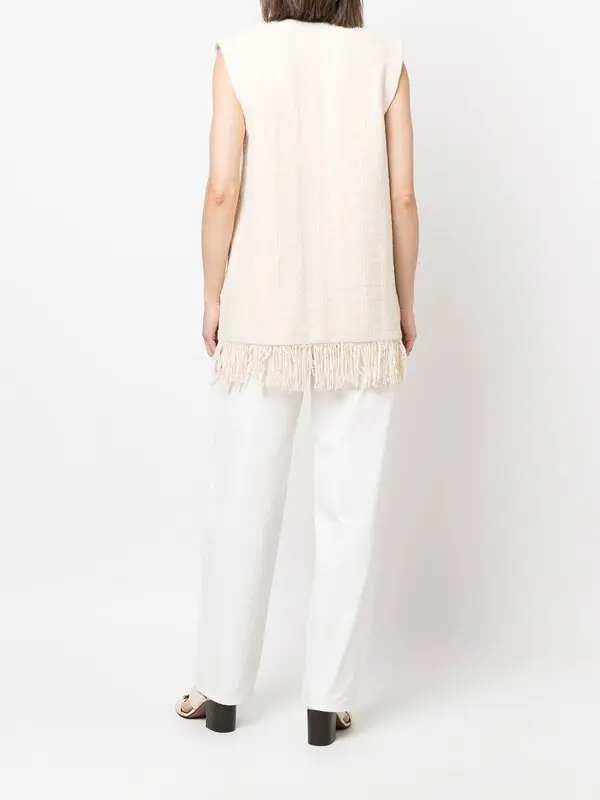 JIL SANDER Fringed V-neck Top