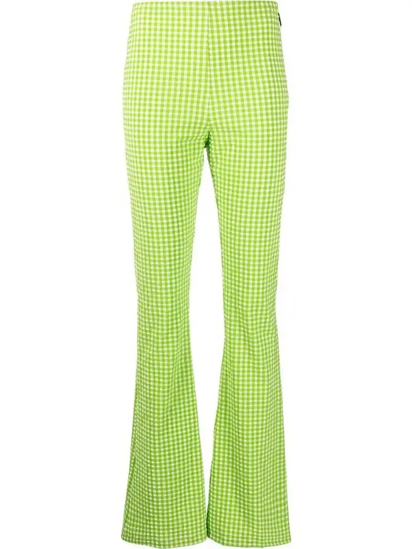 MSGM Check-pattern Flared Trousers