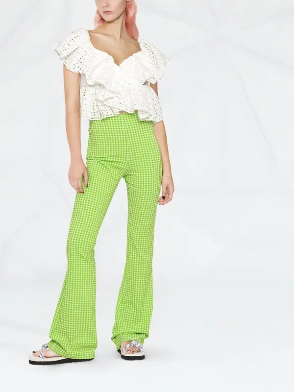 MSGM Check-pattern Flared Trousers