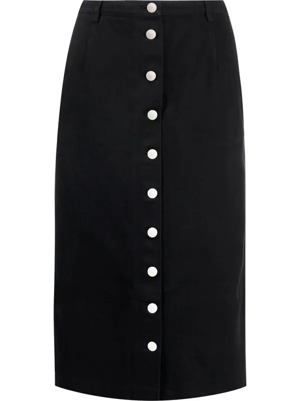 Raf Simons Button-down Midi Skirt - Black