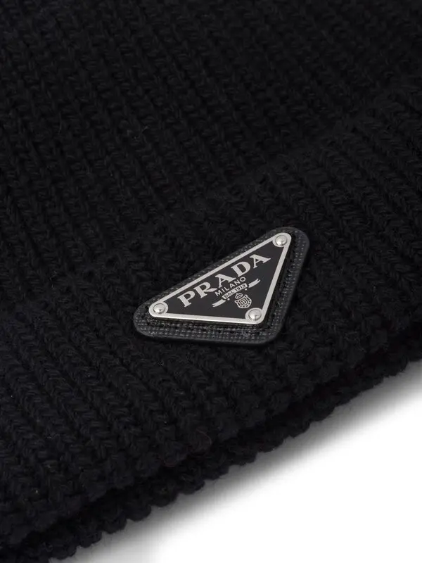 Prada Wool-cashmere Beanie - Black