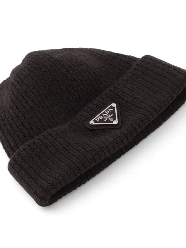 Prada Wool-cashmere Beanie - Black