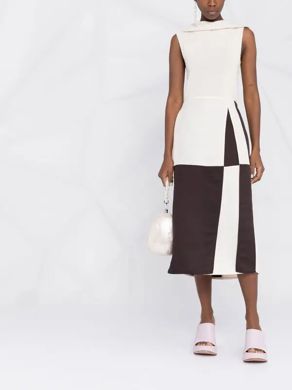 JIL SANDER Colour-block Midi Skirt