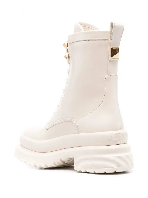 Valentino Garavani Chunky Lace-up Leather Boots