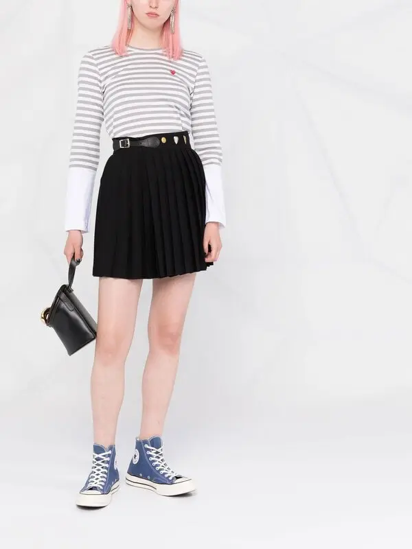 Play Comme Des Garcon Horizontal Stripe Long-sleeve T-shirt - Grey